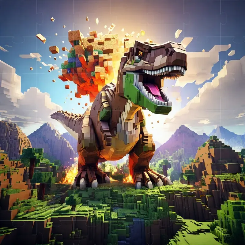 Explosive Animal Portraits In Minecraft Leonardo Ai Prompt | PromptBase