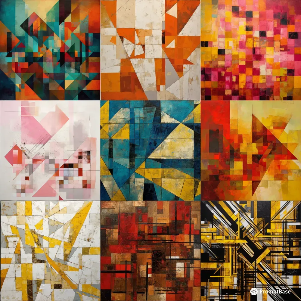 Textured Geometric Abstract Art Midjourney Prompt | PromptBase