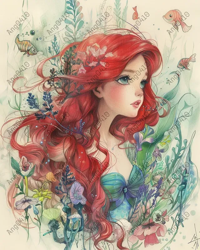 Disney Princesses Hand Drawn Midjourney Prompt | PromptBase