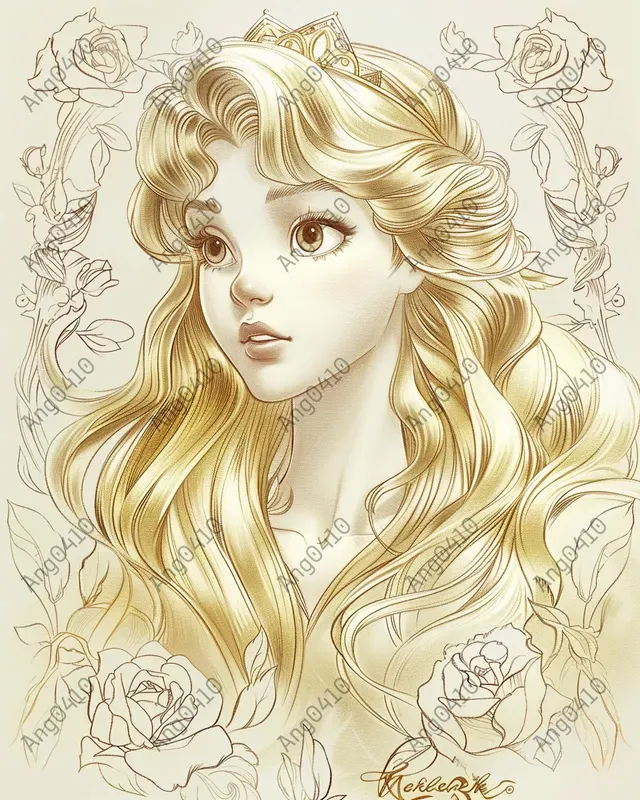 Disney Princesses Hand Drawn Midjourney Prompt | PromptBase