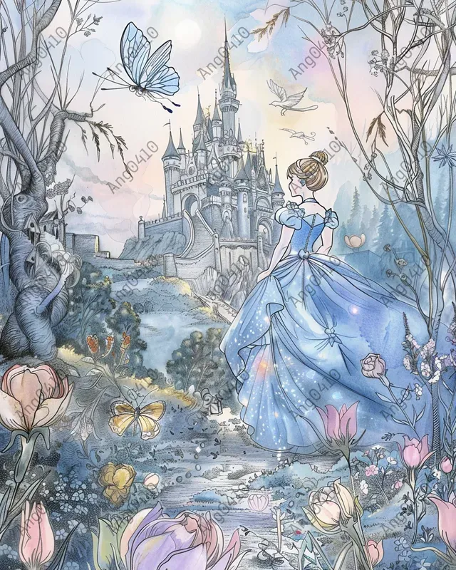 Disney Princesses Hand Drawn Midjourney Prompt | PromptBase