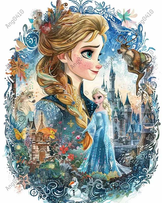 Disney Princesses Hand Drawn Midjourney Prompt | PromptBase