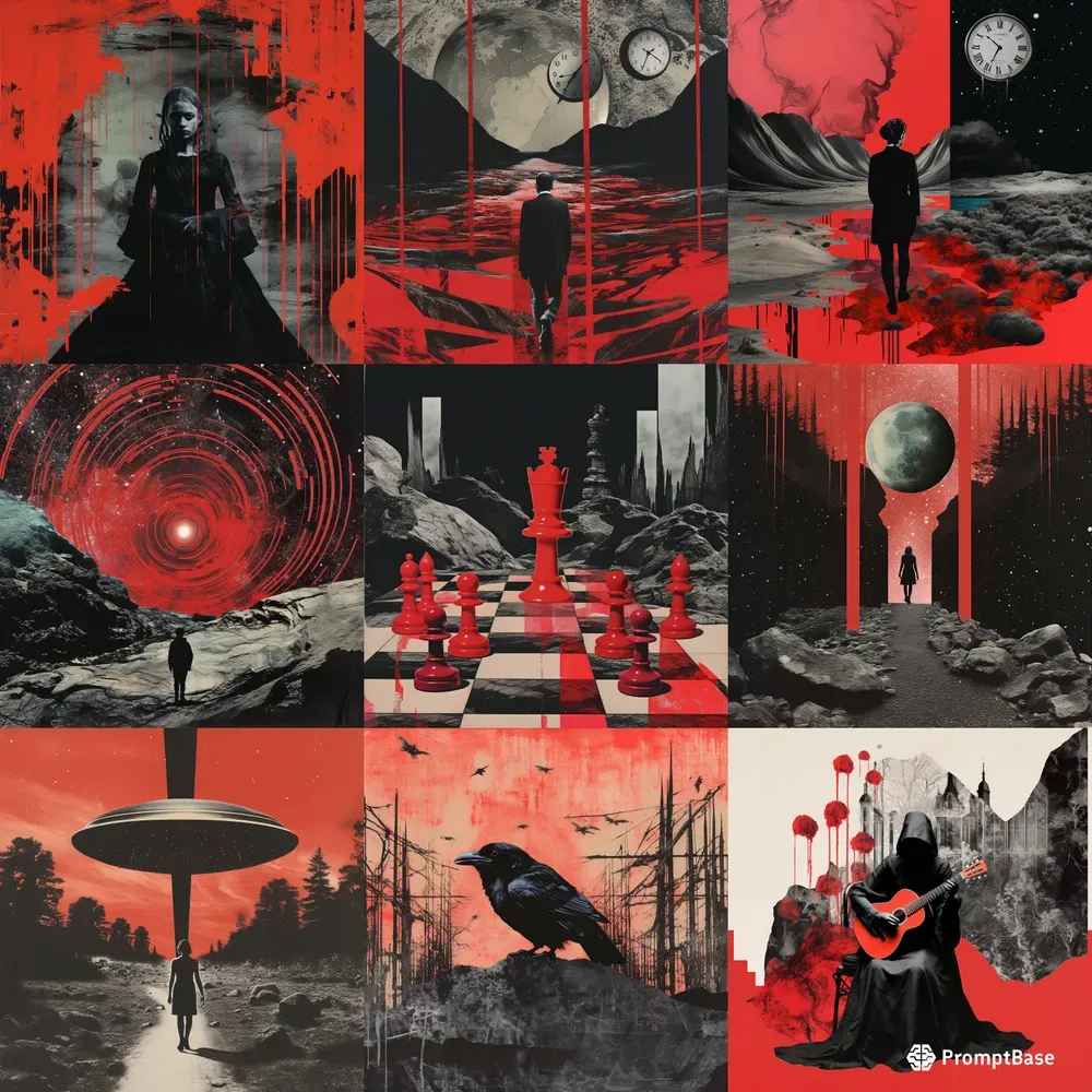 Creepy Collage Posters Midjourney Prompt | PromptBase