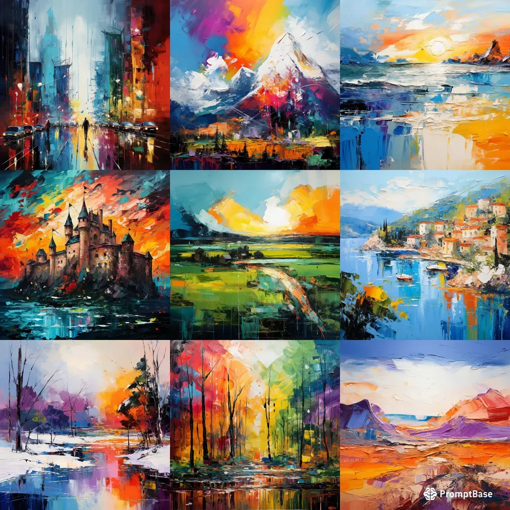 Abstract Expressionism Landscape Oil Art Midjourney Prompt | PromptBase