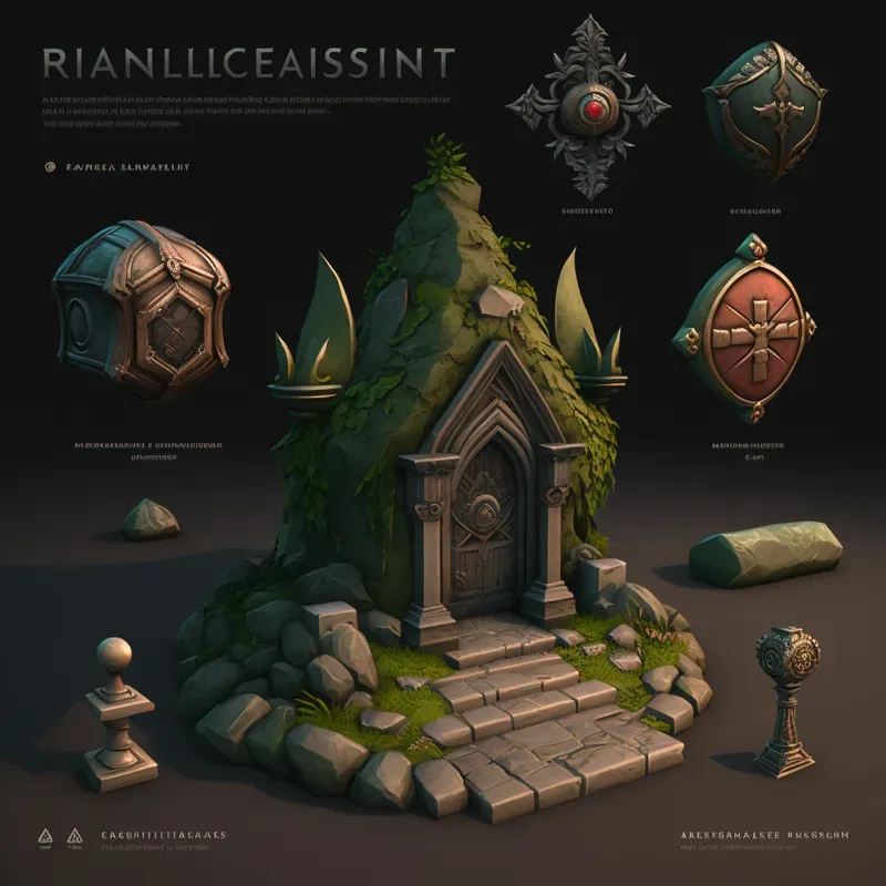 Classic Fantasy RPG Game Assets Midjourney Prompt | PromptBase