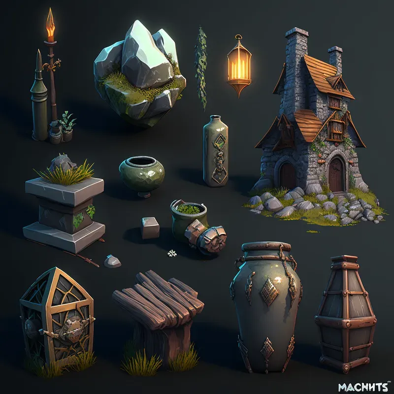 Classic Fantasy RPG Game Assets Midjourney Prompt | PromptBase