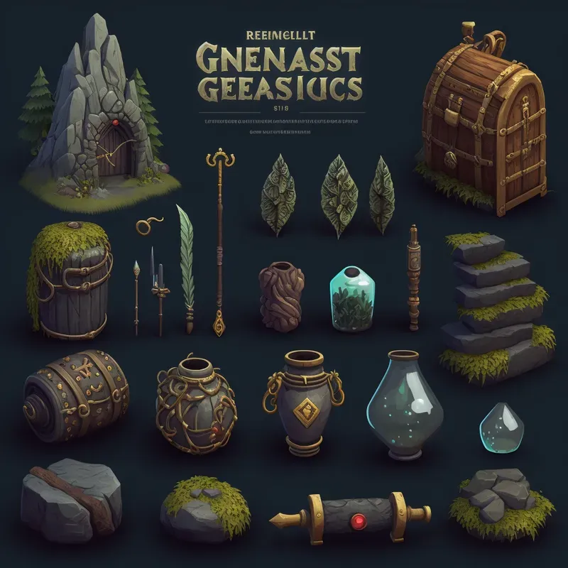 Classic Fantasy RPG Game Assets Midjourney Prompt | PromptBase