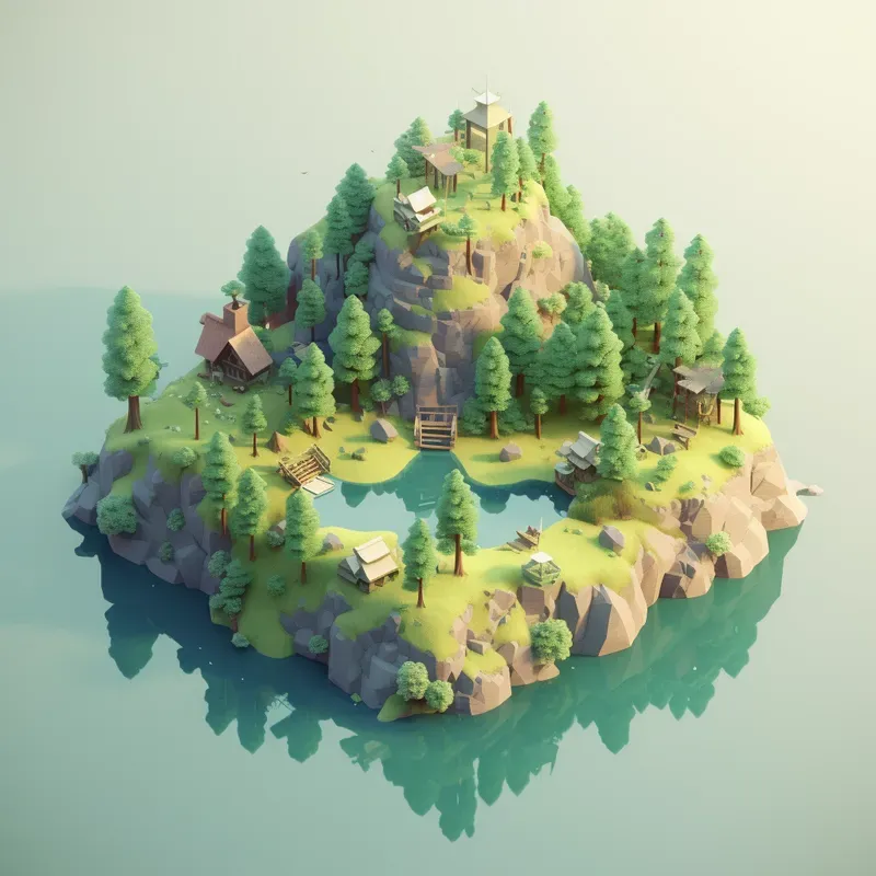 3D Isometric Game Scenes Midjourney Prompt | PromptBase