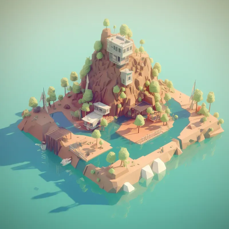 3D Isometric Game Scenes Midjourney Prompt | PromptBase