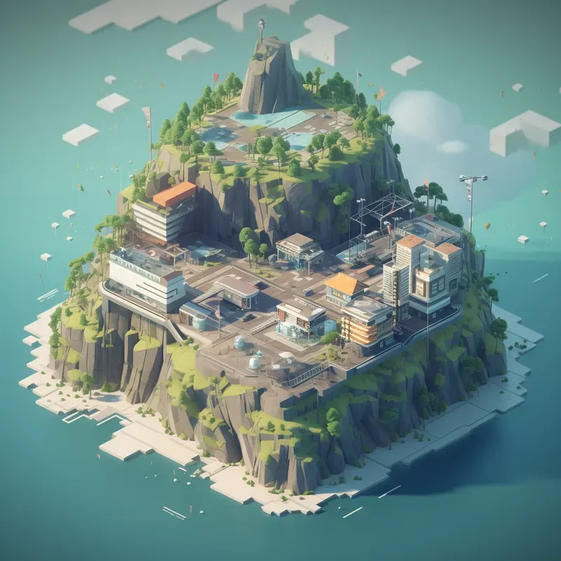 3D Isometric Game Scenes Midjourney Prompt | PromptBase