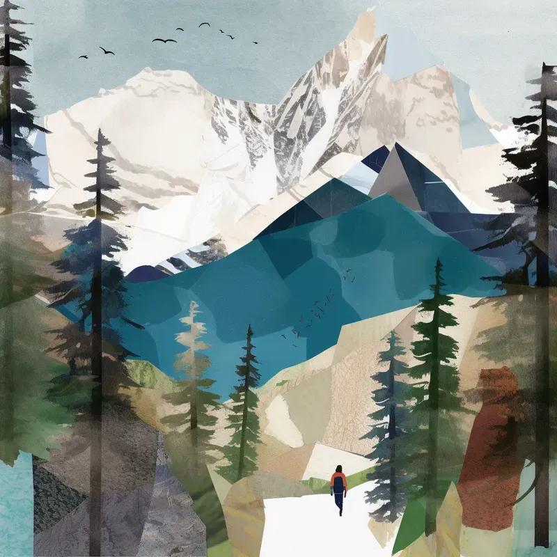 2D Mixed Media Collage Illustrations Art Midjourney Prompt | PromptBase