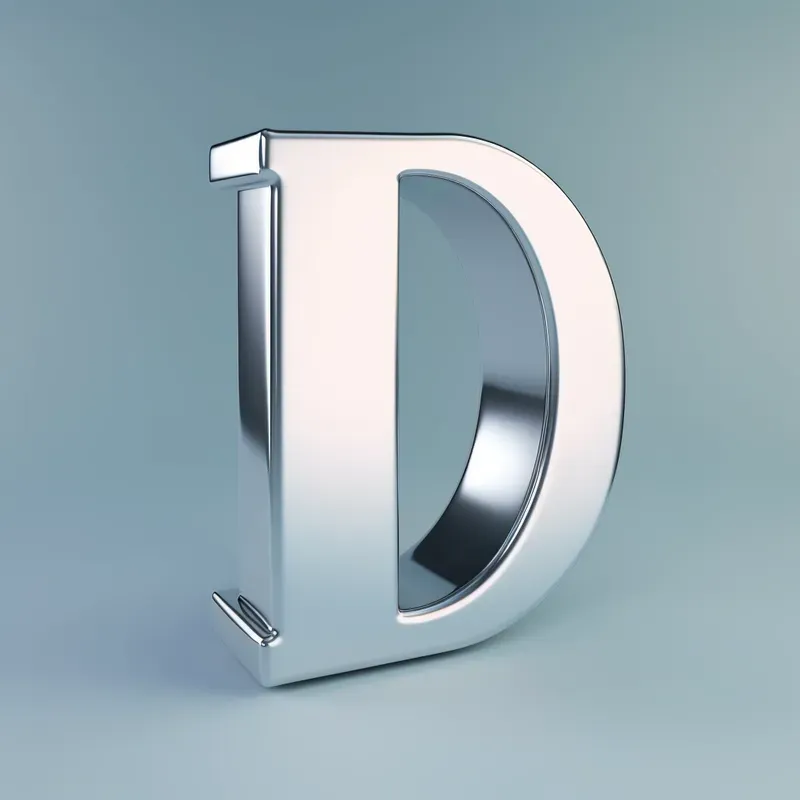 3D Isometric Chrome Metal Style Letters Midjourney Prompt | PromptBase