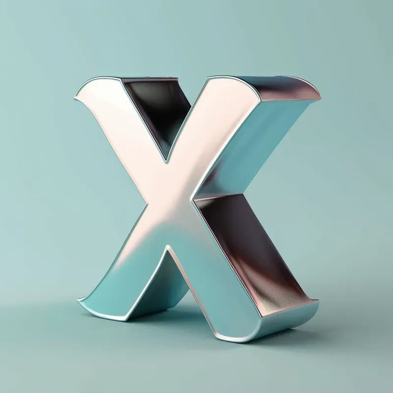 3D Isometric Chrome Metal Style Letters Midjourney Prompt | PromptBase