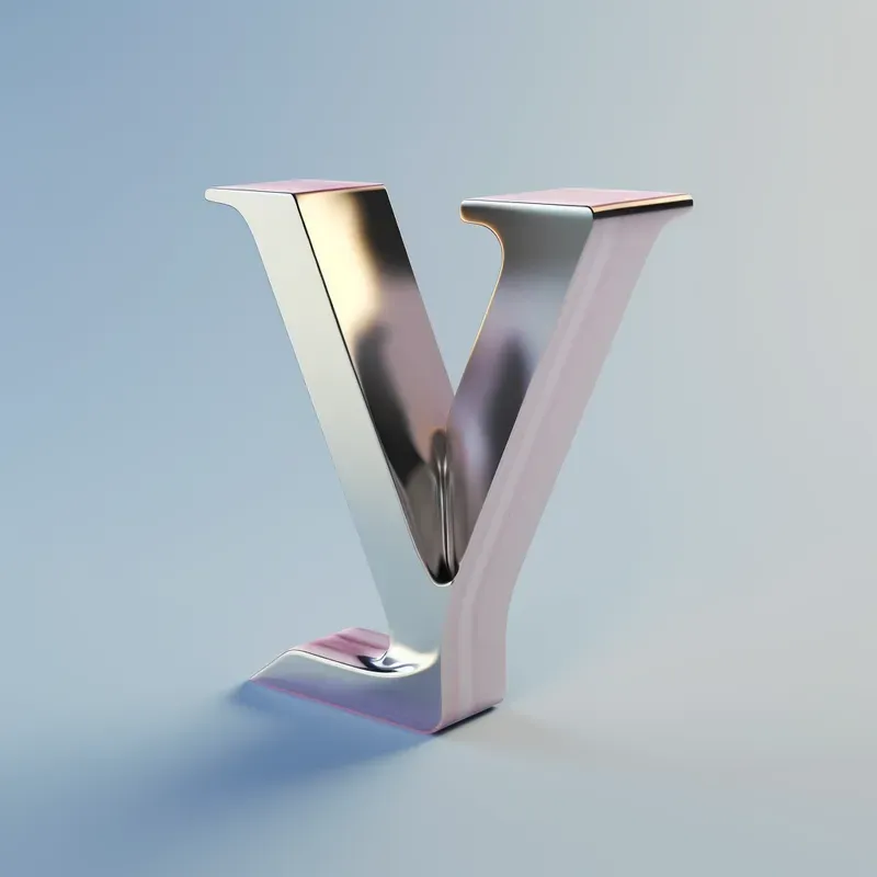 3D Isometric Chrome Metal Style Letters Midjourney Prompt | PromptBase