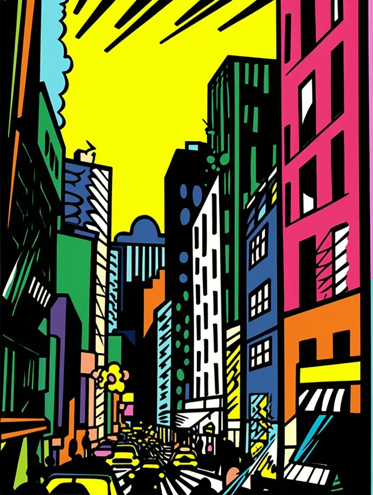 2D Modern Pop Art Illustration Posters Midjourney Prompt | PromptBase