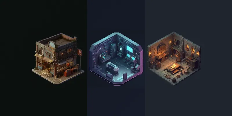 Isometric Game Assets Midjourney Prompt | PromptBase