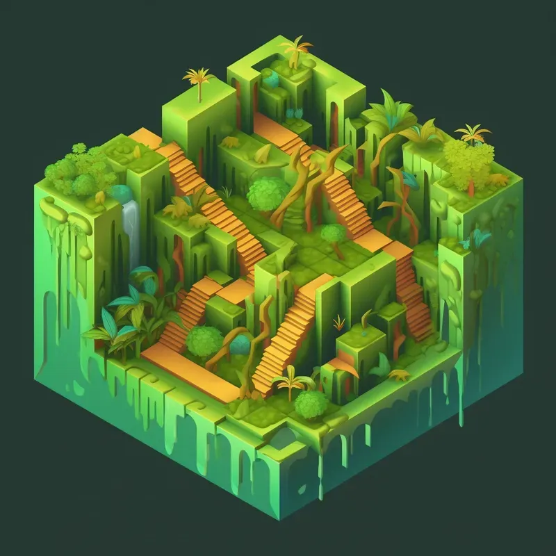 Monument Valley Game Art Isometric Levels Midjourney Prompt | PromptBase