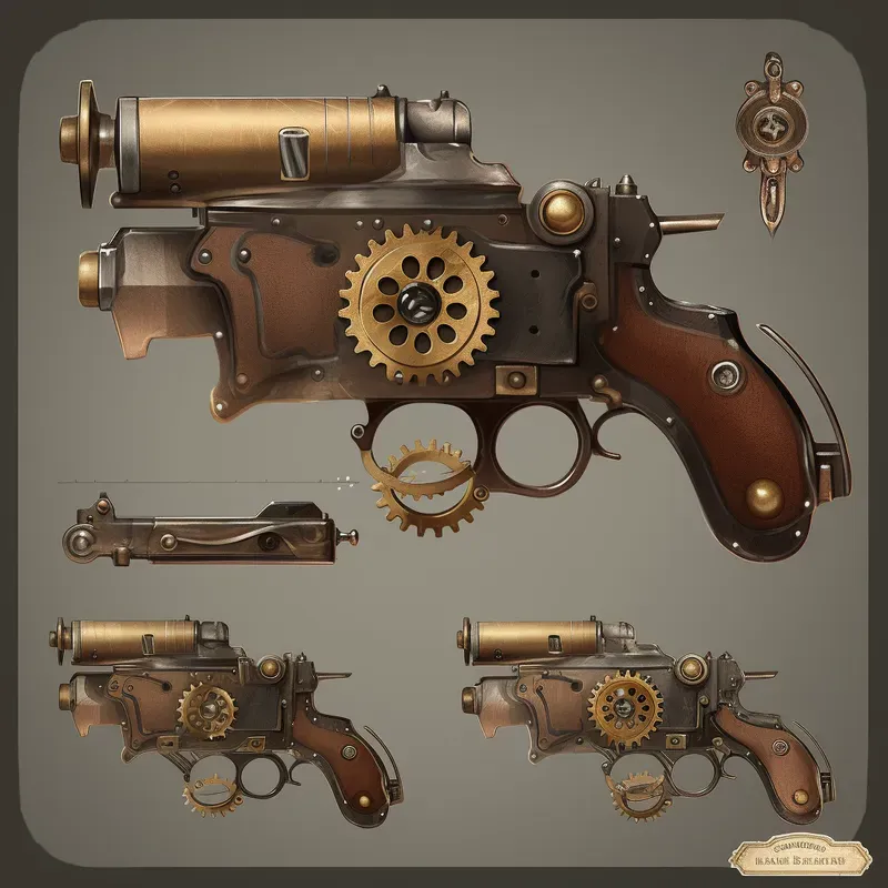 Steampunk Style RPG Game Assets Designs Midjourney Prompt | PromptBase