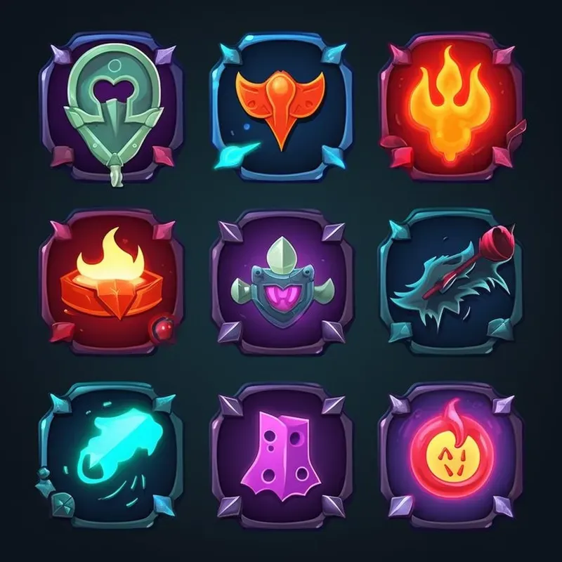 Fantasy Dynamic Gaming Icon Assets Midjourney Prompt | PromptBase