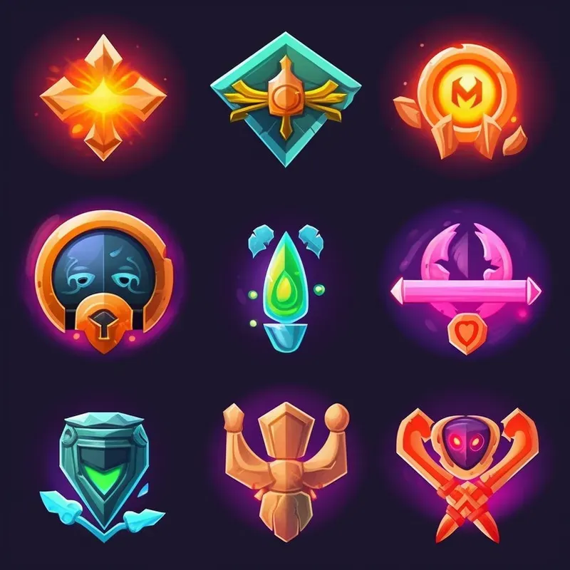 Fantasy Dynamic Gaming Icon Assets Midjourney Prompt | PromptBase