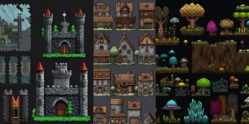 2D Pixel Game Location Asset Concept Art Midjourney Prompt | PromptBase