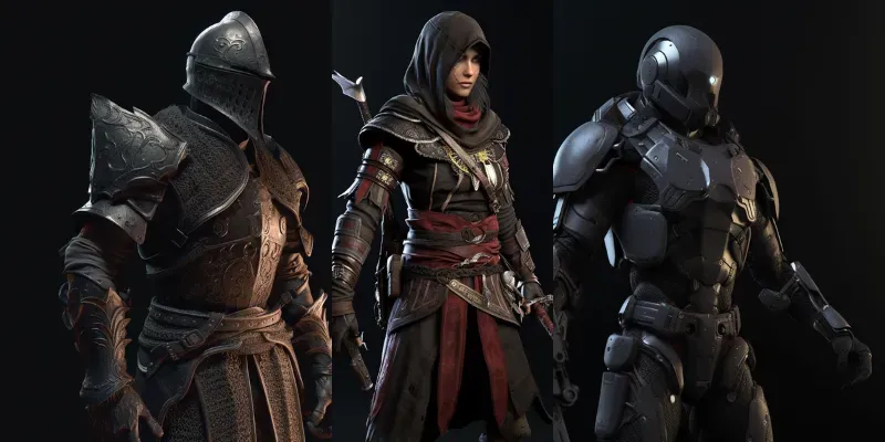 3D Dark Fantasy RPG Style Characters Art Midjourney Prompt | PromptBase