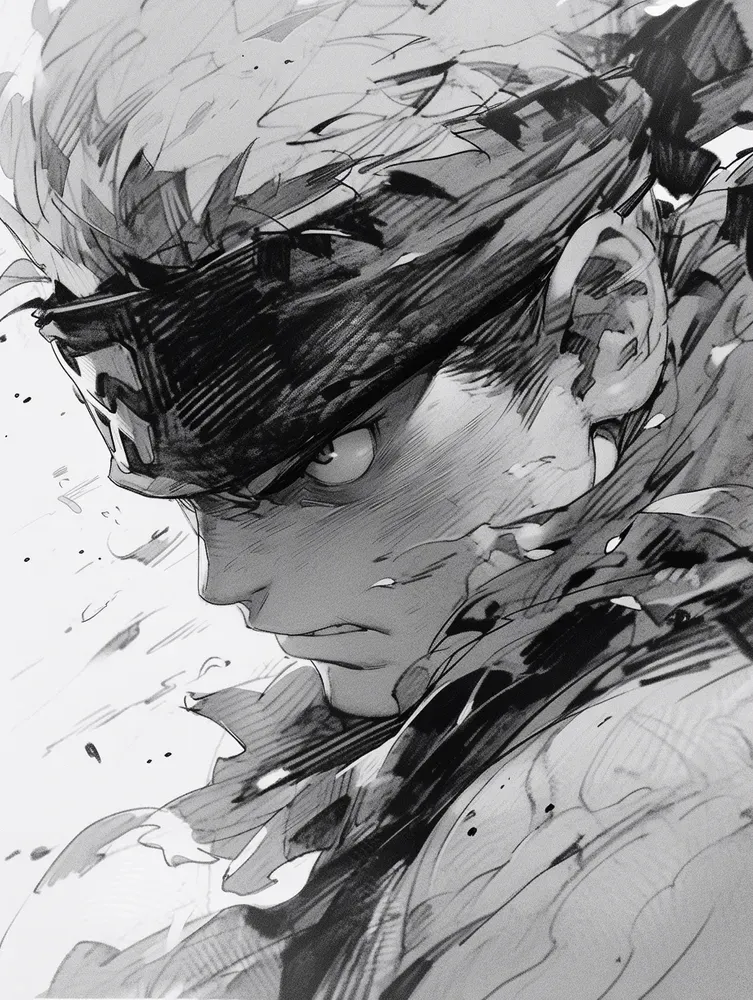 Cross Hatching Style Manga Pencil Art Midjourney Prompt | PromptBase