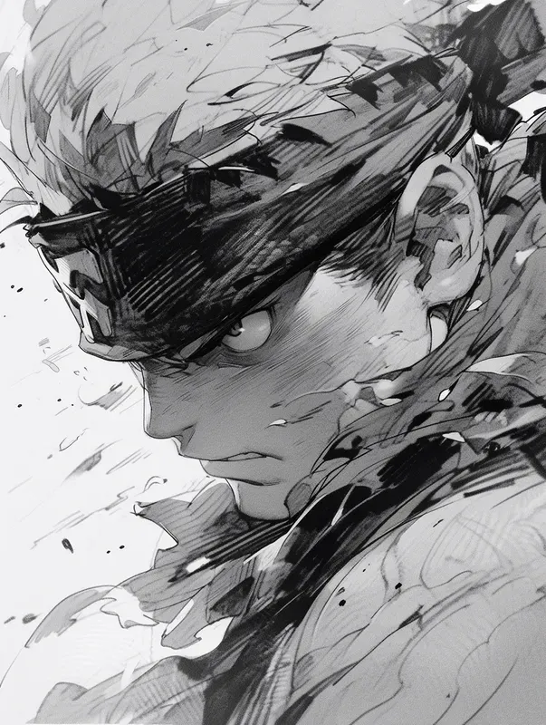 Cross Hatching Style Manga Pencil Art Midjourney Prompt | PromptBase