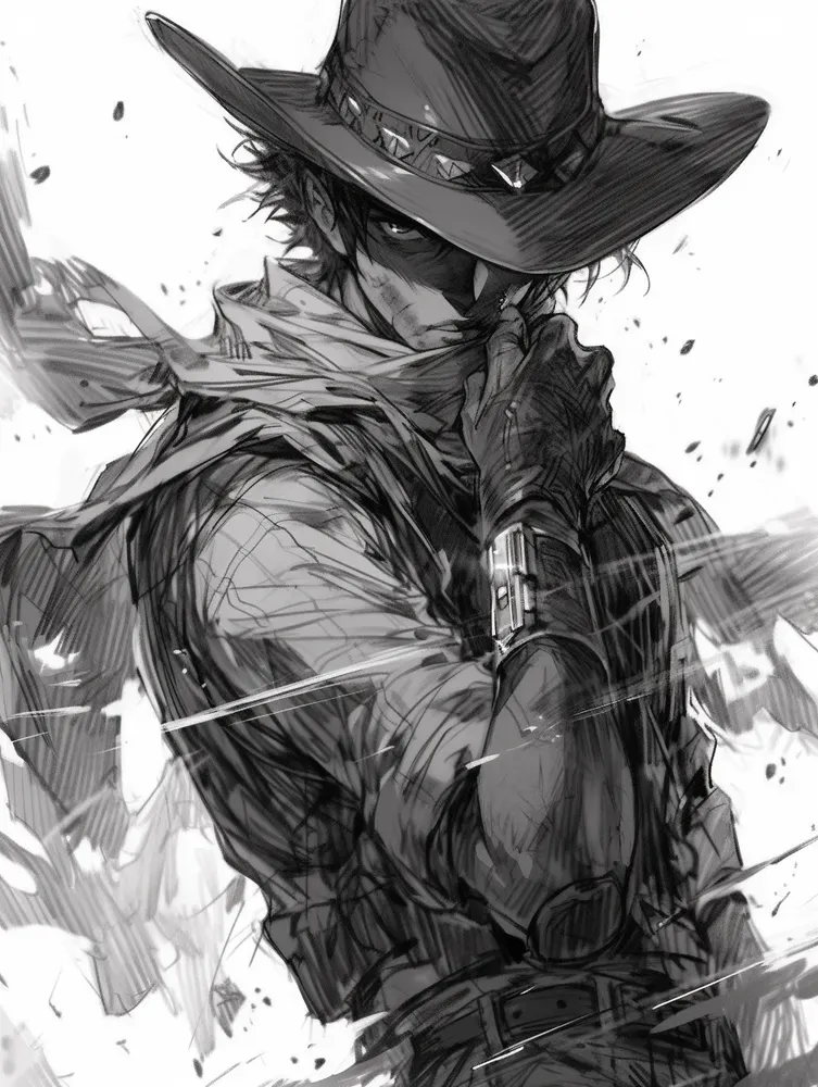 Cross Hatching Style Manga Pencil Art Midjourney Prompt | PromptBase