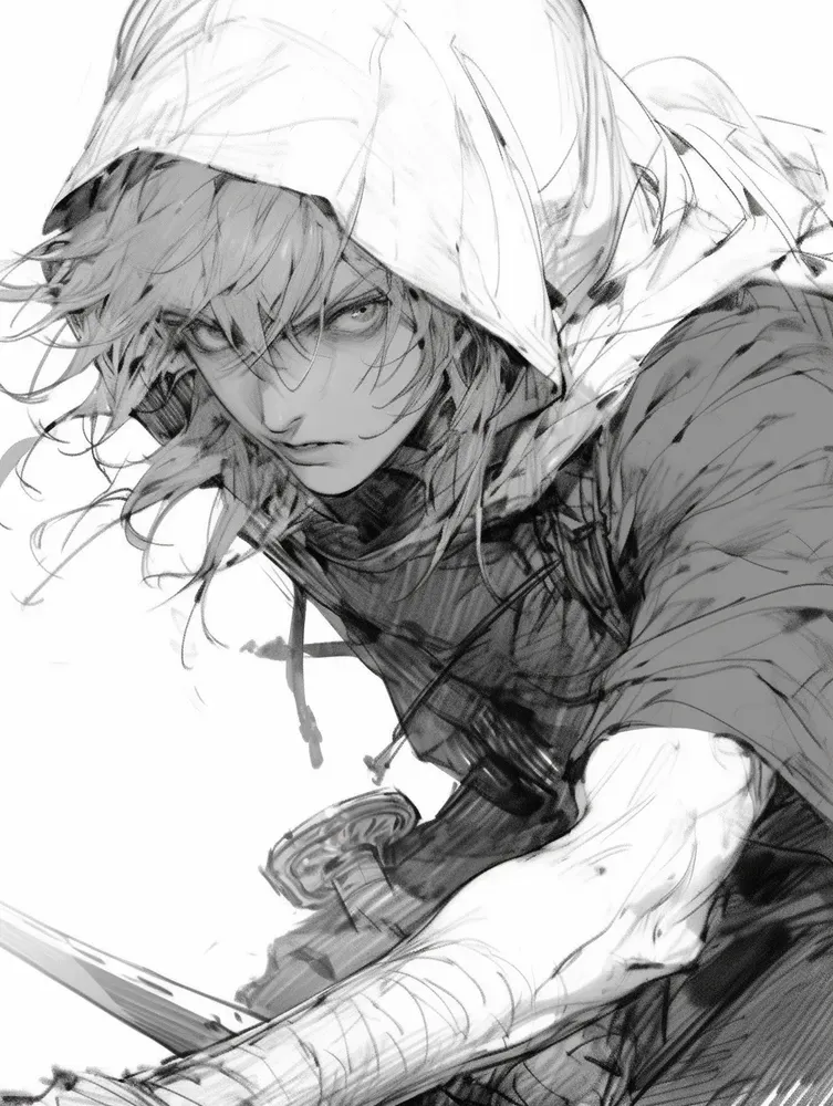 Cross Hatching Style Manga Pencil Art Midjourney Prompt | PromptBase