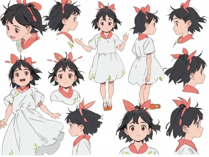 Makoto Shinkai Character Design Sheets Midjourney Prompt | PromptBase