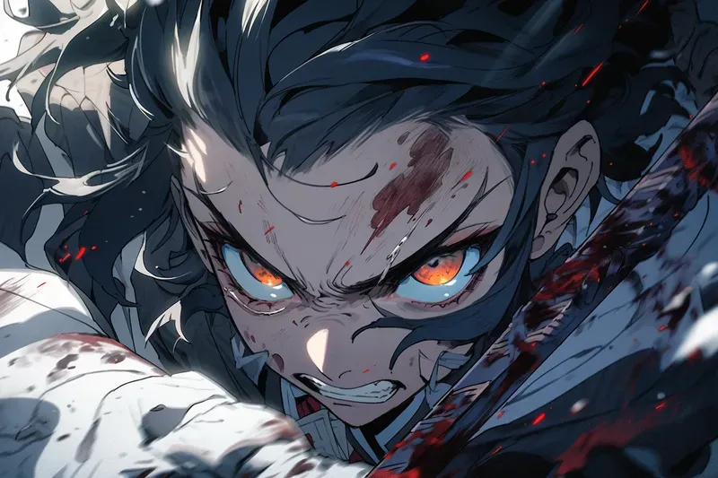 Demon Slayer Anime Screen Style Art Midjourney Prompt | PromptBase