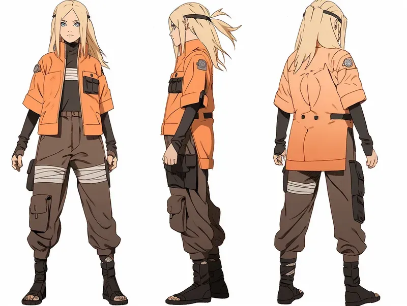 Three Views Naruto Manga Characters Art Midjourney Prompt | PromptBase