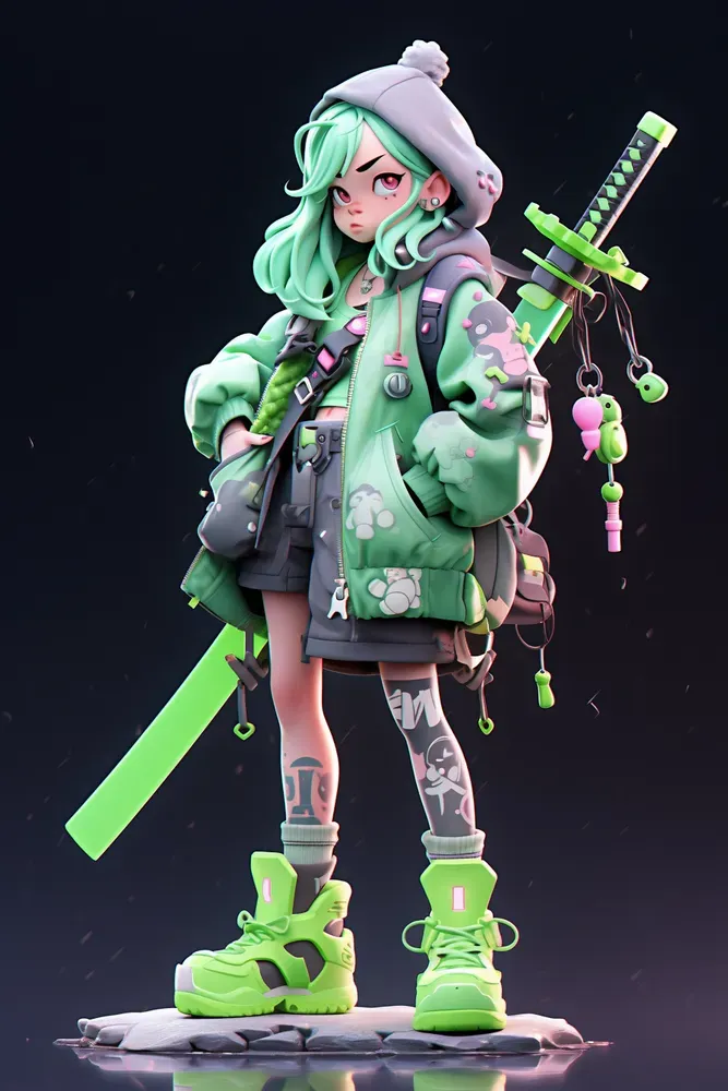 3D Cyberpunk Style Cute Moe Characters Midjourney Prompt | PromptBase