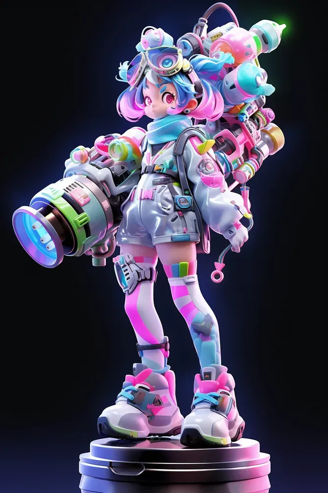 3D Cyberpunk Style Cute Moe Characters Midjourney Prompt | PromptBase