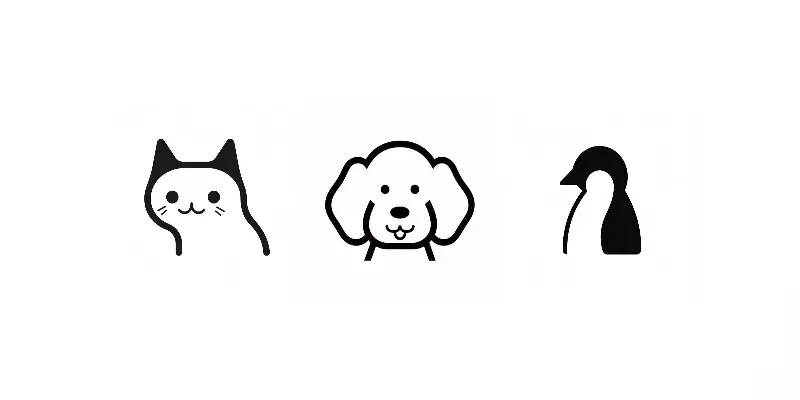 Monochrome Minimal Animal Symbol 2D Logos Midjourney Prompt | PromptBase