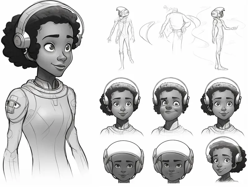 2D Pixar Anime Character Design Sketches Midjourney Prompt | PromptBase