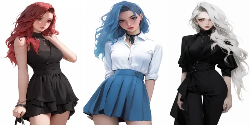 2D Fashion Modern Model Character Outfits Midjourney Prompt | PromptBase