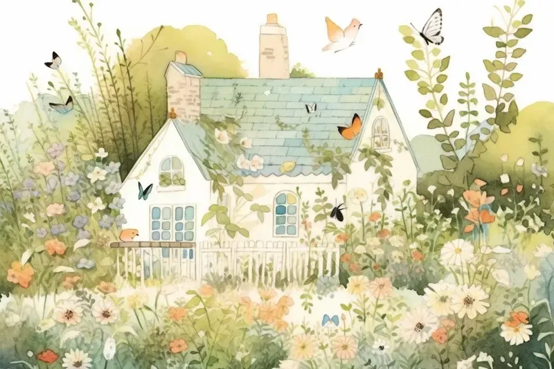 2D Postcard Style Landscape Illustration Midjourney Prompt | PromptBase