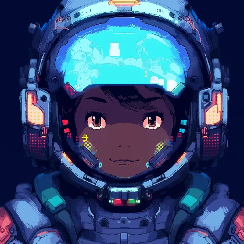 Pixels Flat Characters NFT Headshot Art Midjourney Prompt | PromptBase