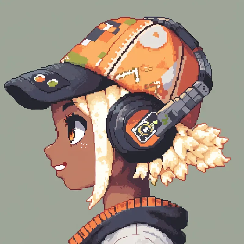Pixels Flat Characters NFT Headshot Art Midjourney Prompt | PromptBase