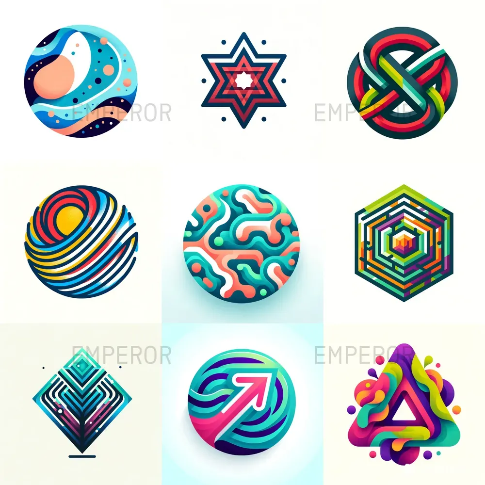 Vibrant 2D Vector Logos DALL·E Prompt | PromptBase