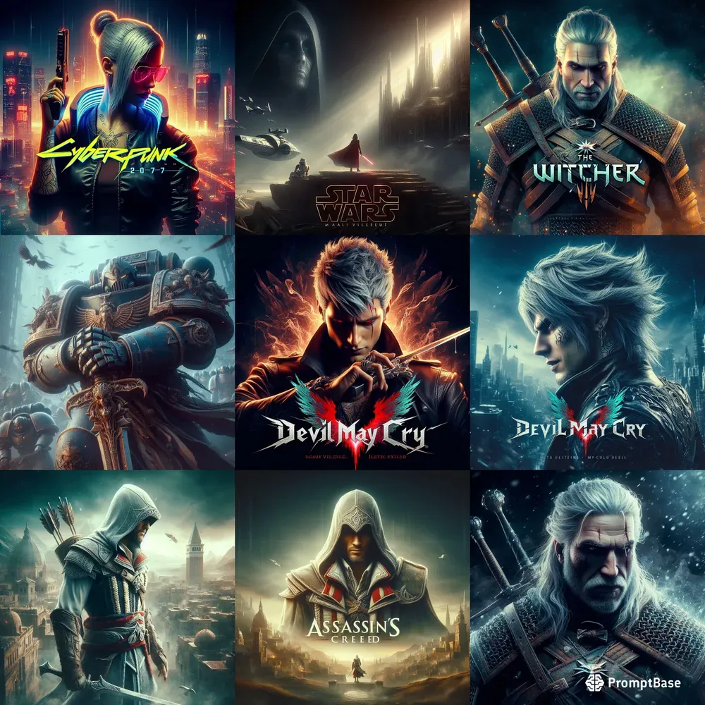 Posters Game Scenes Illustrations DALL·E Prompt | PromptBase