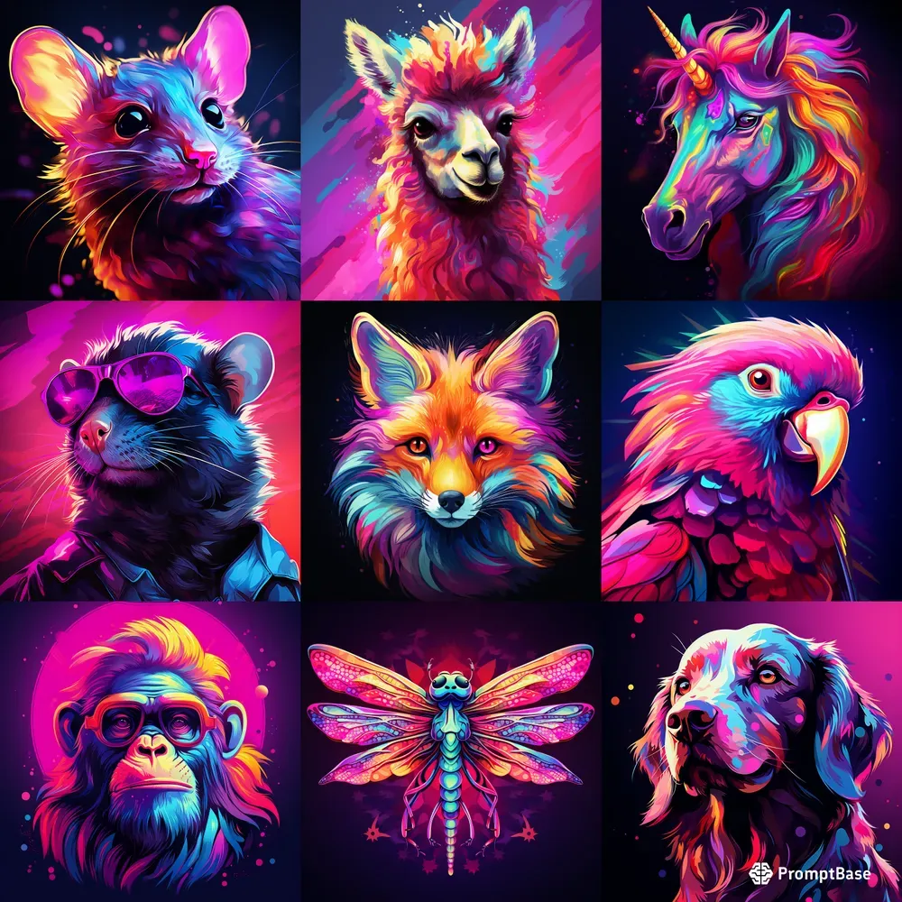 Psychedelic Safari Vector Visions Midjourney Prompt | PromptBase