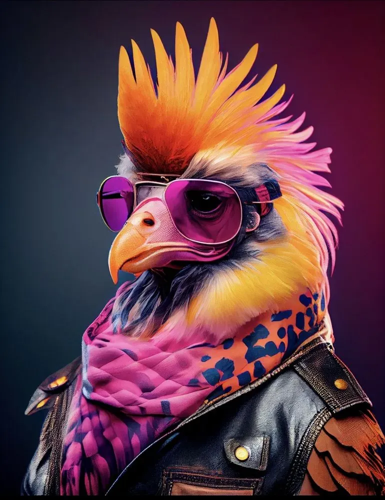 Tropical Punk Animals Midjourney Prompt | PromptBase