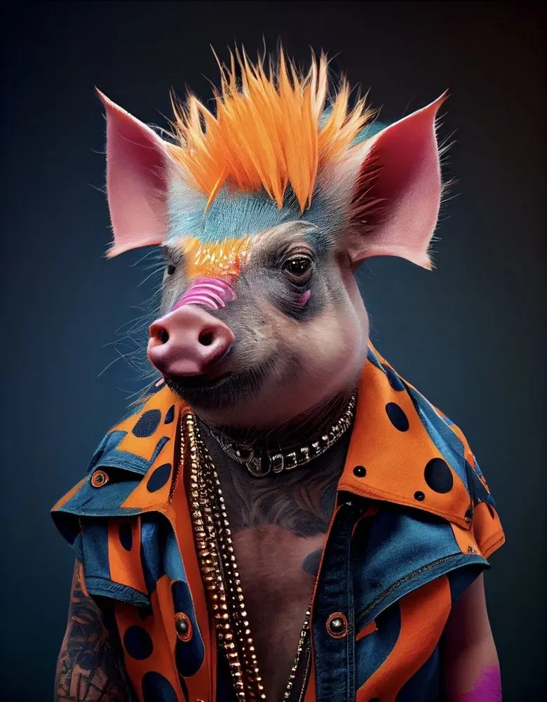 Tropical Punk Animals Midjourney Prompt | PromptBase