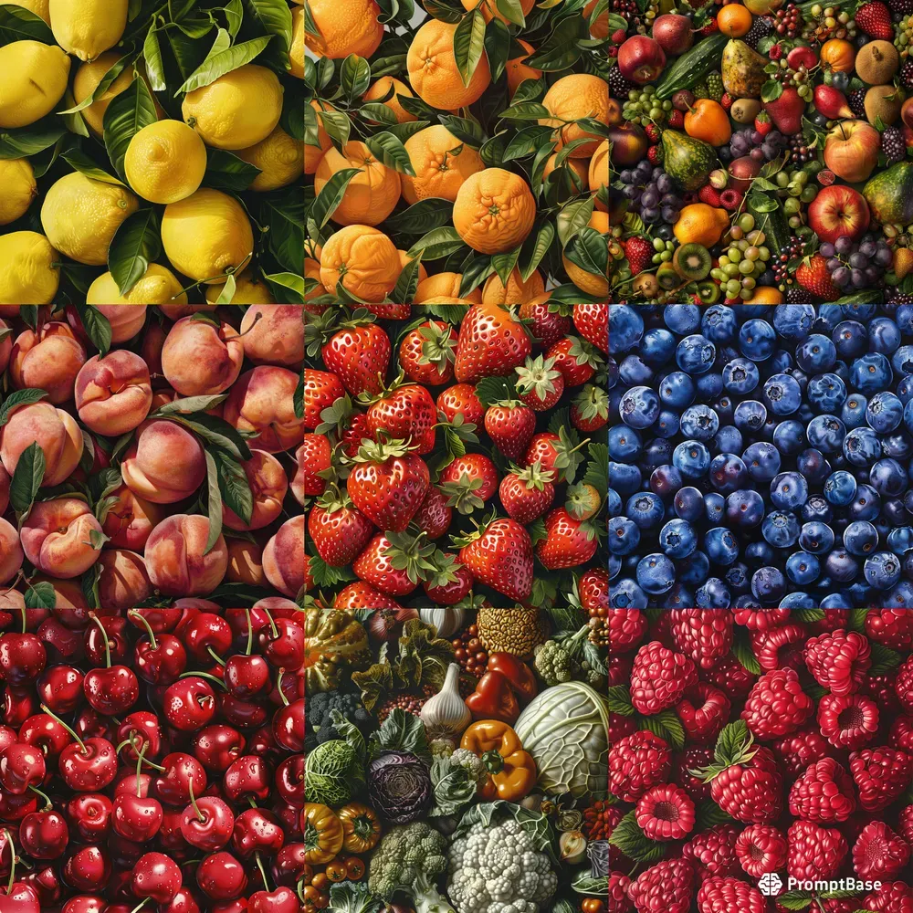 Hyperrealistic Fruit Patterns Midjourney Prompt | PromptBase