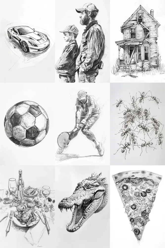 Scumbling Pencil Drawing Artistry Midjourney Prompt | PromptBase