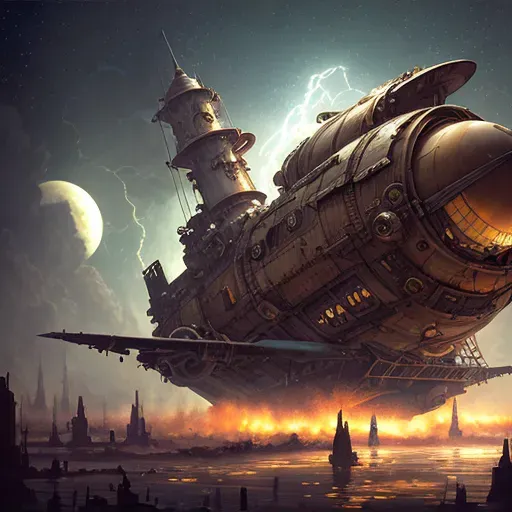 Steampunk Space Ships Stable Diffusion Prompt | PromptBase