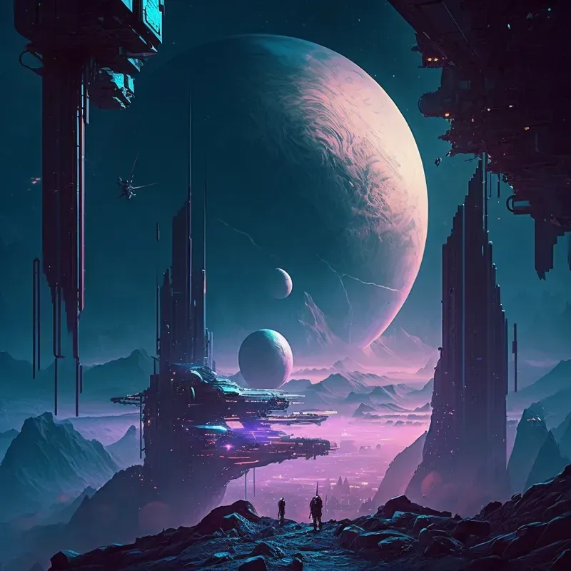 Planets With Civilizations Midjourney Prompt | PromptBase